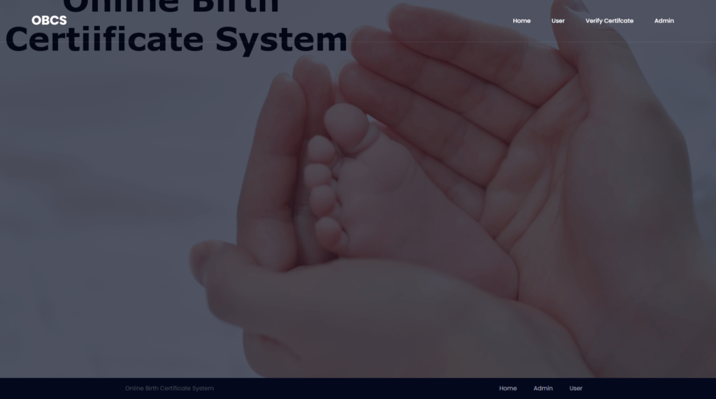 Online Birth Certificate System