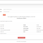 Online Birth Certificate System